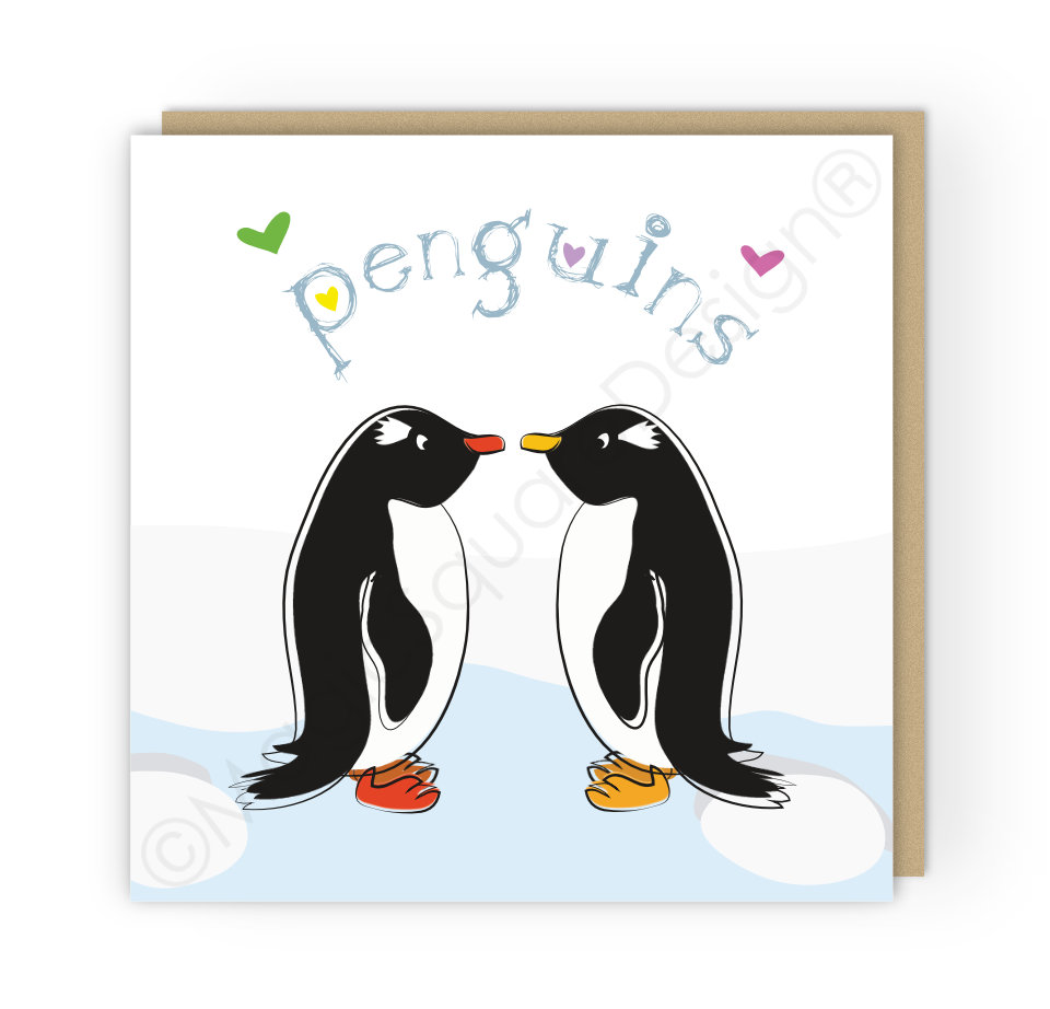 MagicSquareDesign® - Penguins Hearts Cards